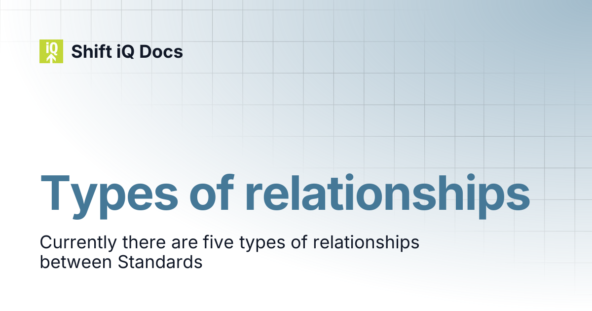 Types of relationships | Help Center | Shift iQ Docs